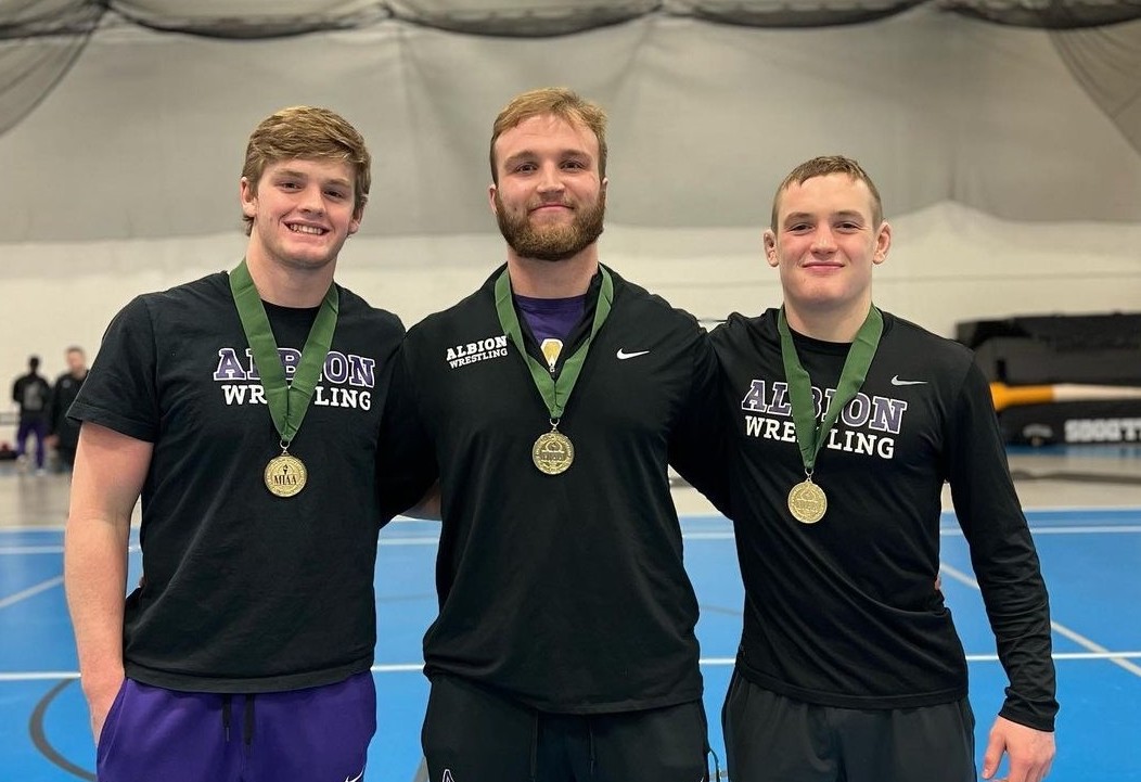 In Program’s Second Year, Three Albion Wrestlers Named MIAA Champions ...